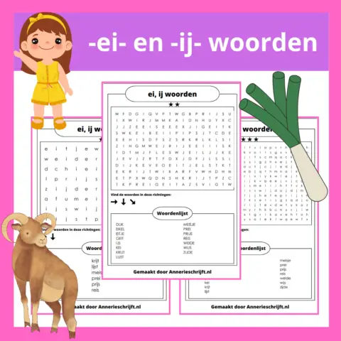 -ei-, -ij woordzoeker - Annerie Schrijft